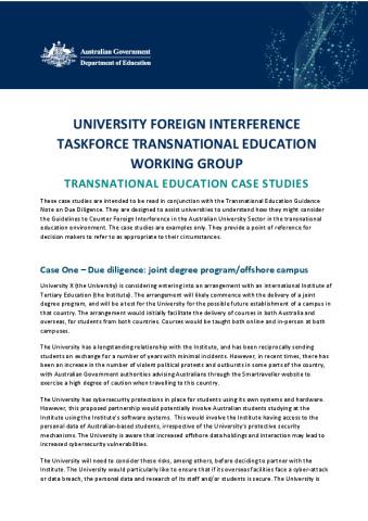 Transnational Education - Department of Education, Australian Government